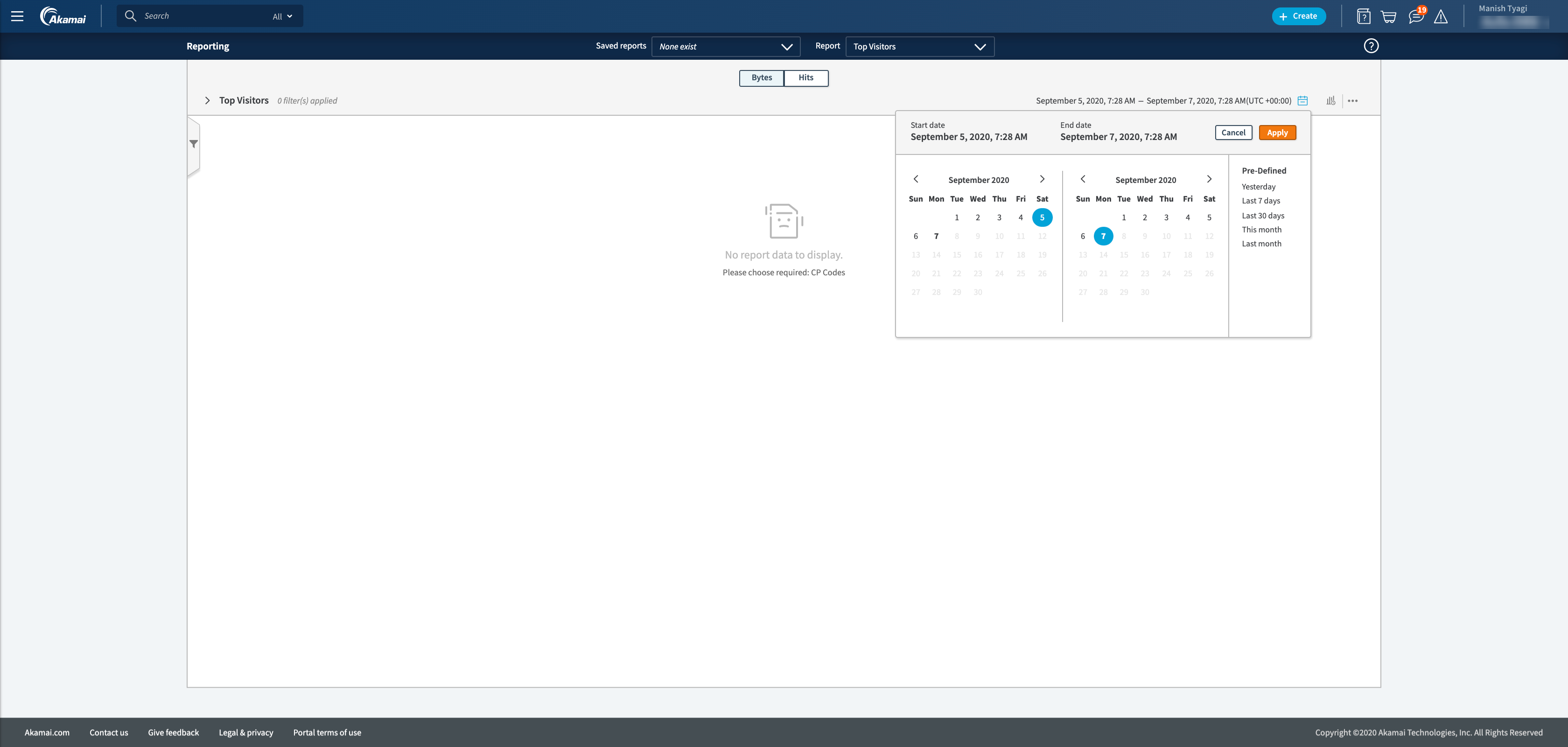 How to check Traffic Reports on Akamai Control Center?